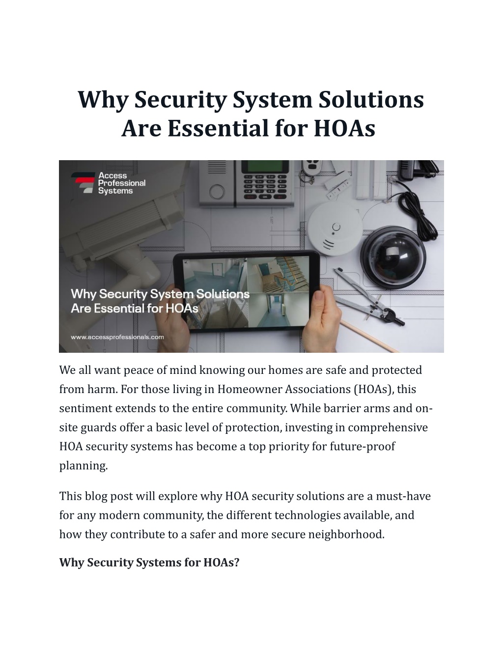 PPT - Why Security System Solutions Are Essential for HOAs PowerPoint Presentation - ID:12088968