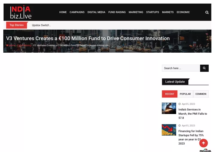 PPT - indiabiz_live_v3-ventures-creates-a-e100-million-fund-to-drive ...