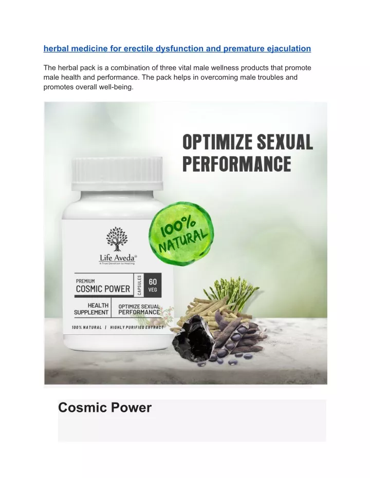 PPT - herbal medicine for erectile dysfunction and premature ...