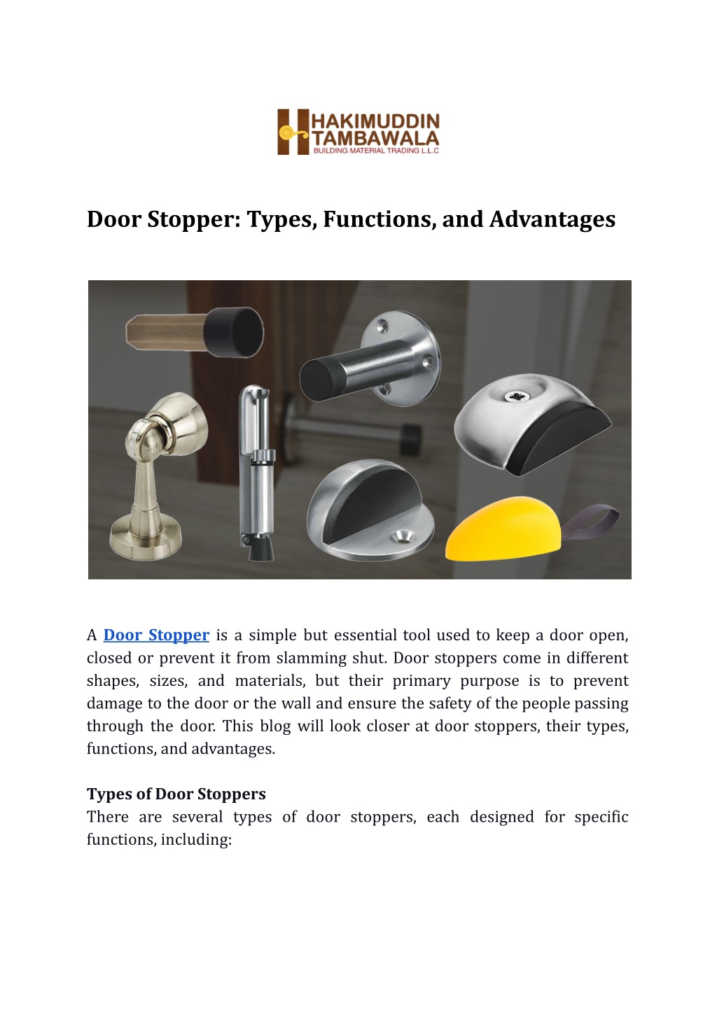 PPT - Door Stopper: Types, Functions, and Advantages PowerPoint ...