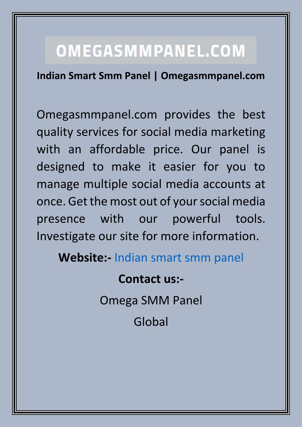 PPT - Indian Smart Smm Panel Omegasmmpanel PowerPoint Presentation ...