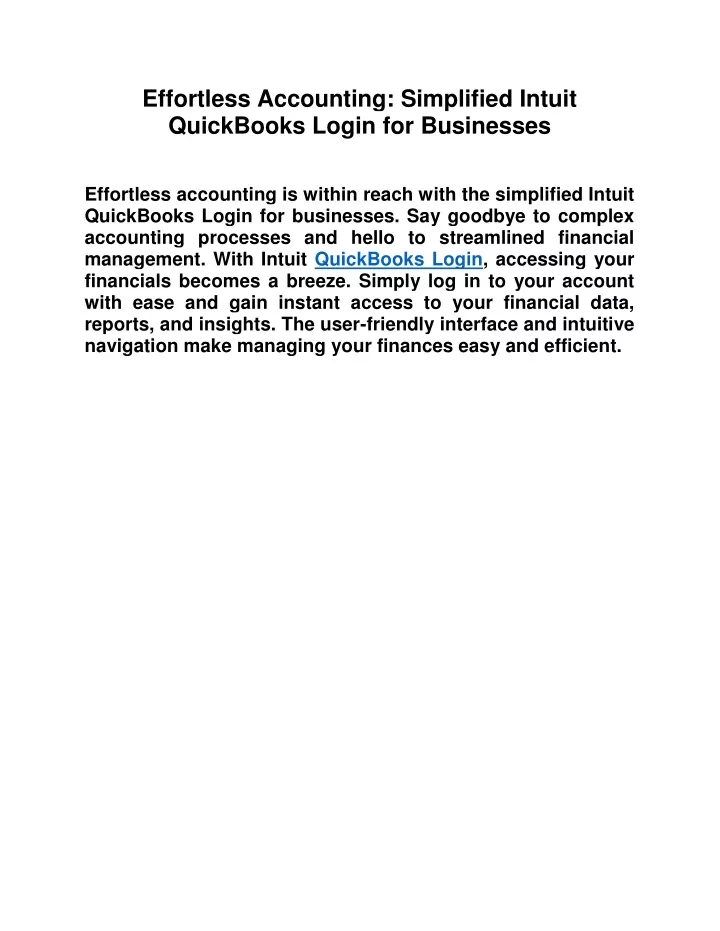 PPT - QuickBooks-Login PowerPoint Presentation, free download - ID:12096704