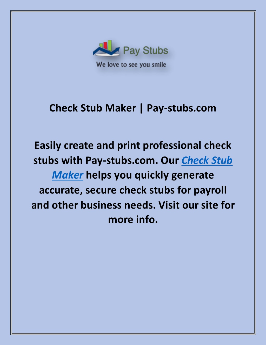PPT - Check Stub Maker | Pay-stubs.com PowerPoint Presentation, free download - ID:12096942