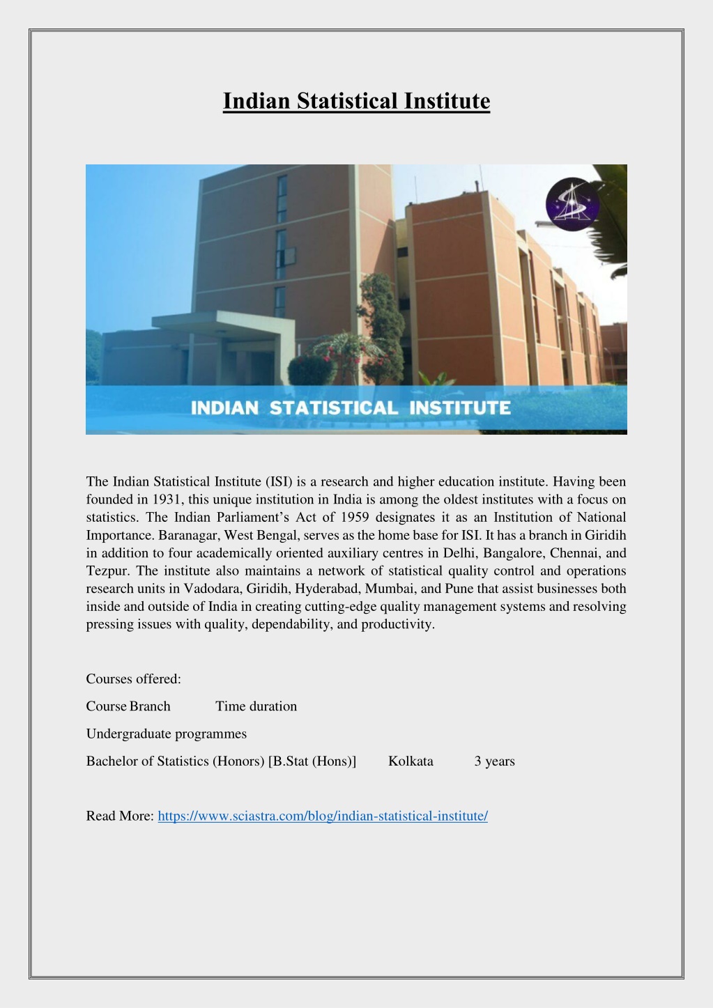 PPT - Indian Statistical Institute PowerPoint Presentation, free ...