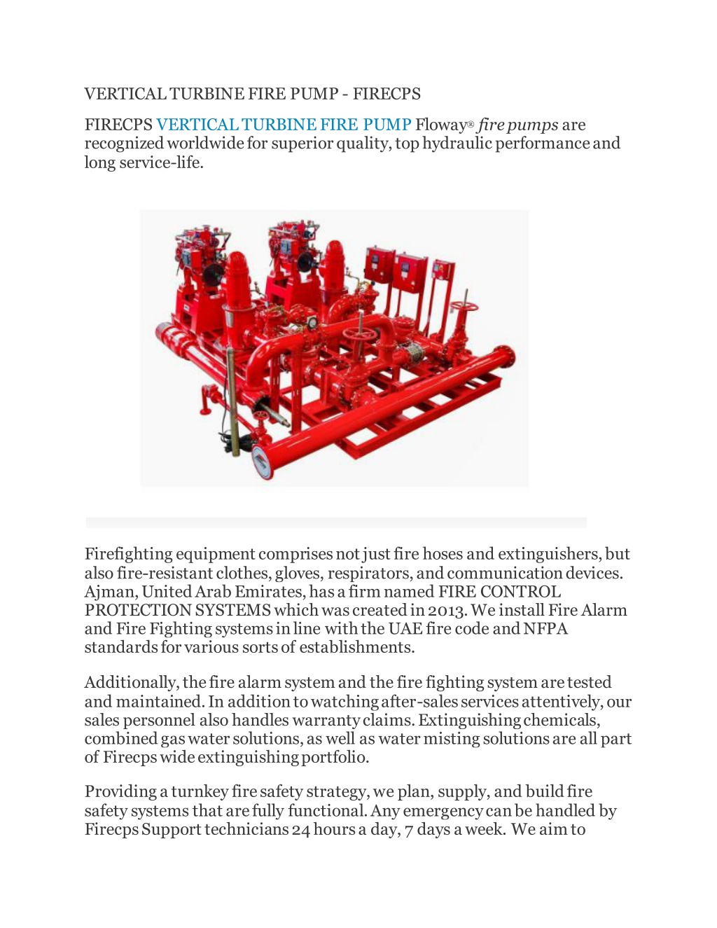 PPT - VERTICAL TURBINE FIRE PUMP - FIRECPS PowerPoint Presentation ...