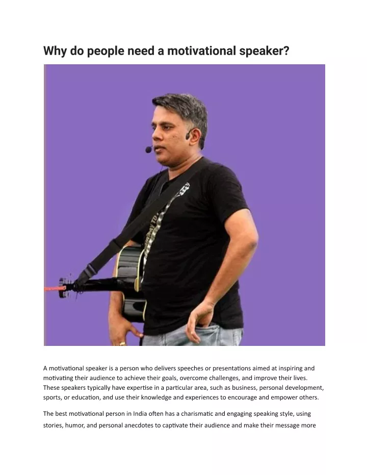 PPT - Why do people need a motivational speaker PowerPoint Presentation ...