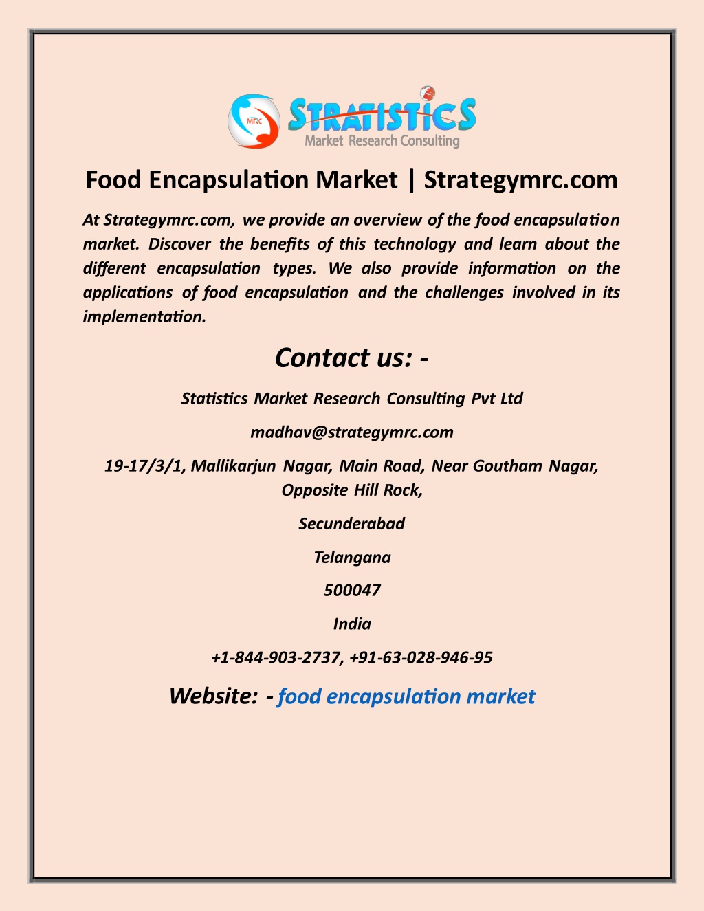 PPT - Food Encapsulation Market Strategymrc com PowerPoint Presentation ...