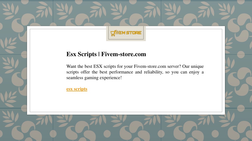 PPT - Esx Scripts Fivem-store.com PowerPoint Presentation, free ...