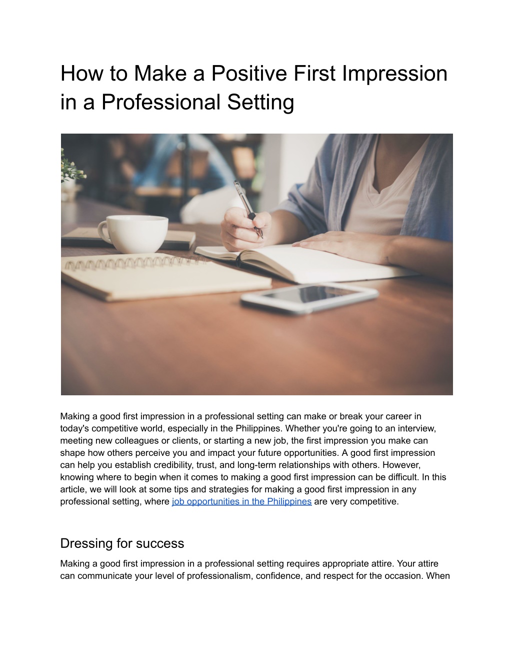 PPT - How to Make a Positive First Impression in a Professional Setting ...