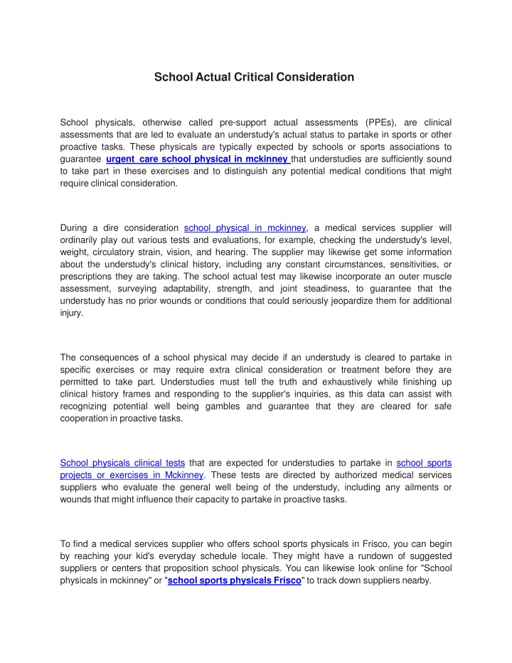 PPT - School Actual Critical Consideration PowerPoint Presentation ...
