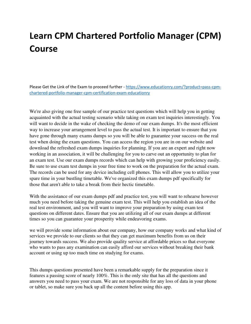 PPT - Learn CPM Chartered Portfolio Manager (CPM) Practice Course ...