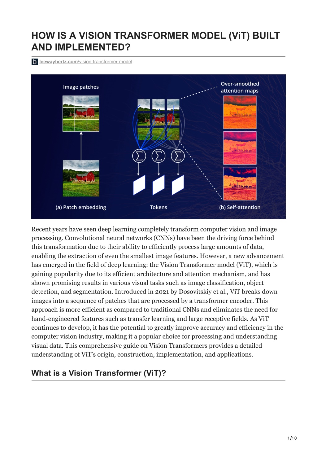 PPT - leewayhertz.com-HOW IS A VISION TRANSFORMER MODEL ViT BUILT AND ...