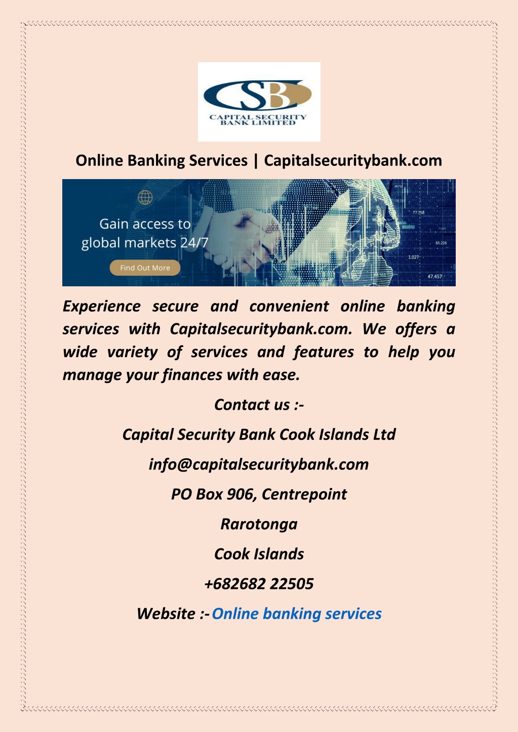 PPT - Online Banking Services Capitalsecuritybank com PowerPoint ...