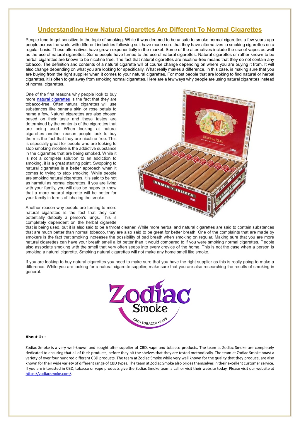 PPT - Understanding How Natural Cigarettes Are Different To Normal ...