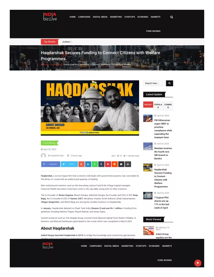PPT - indiabiz-live-haqdarshak-secures-funding-to-connect-citizens-with ...