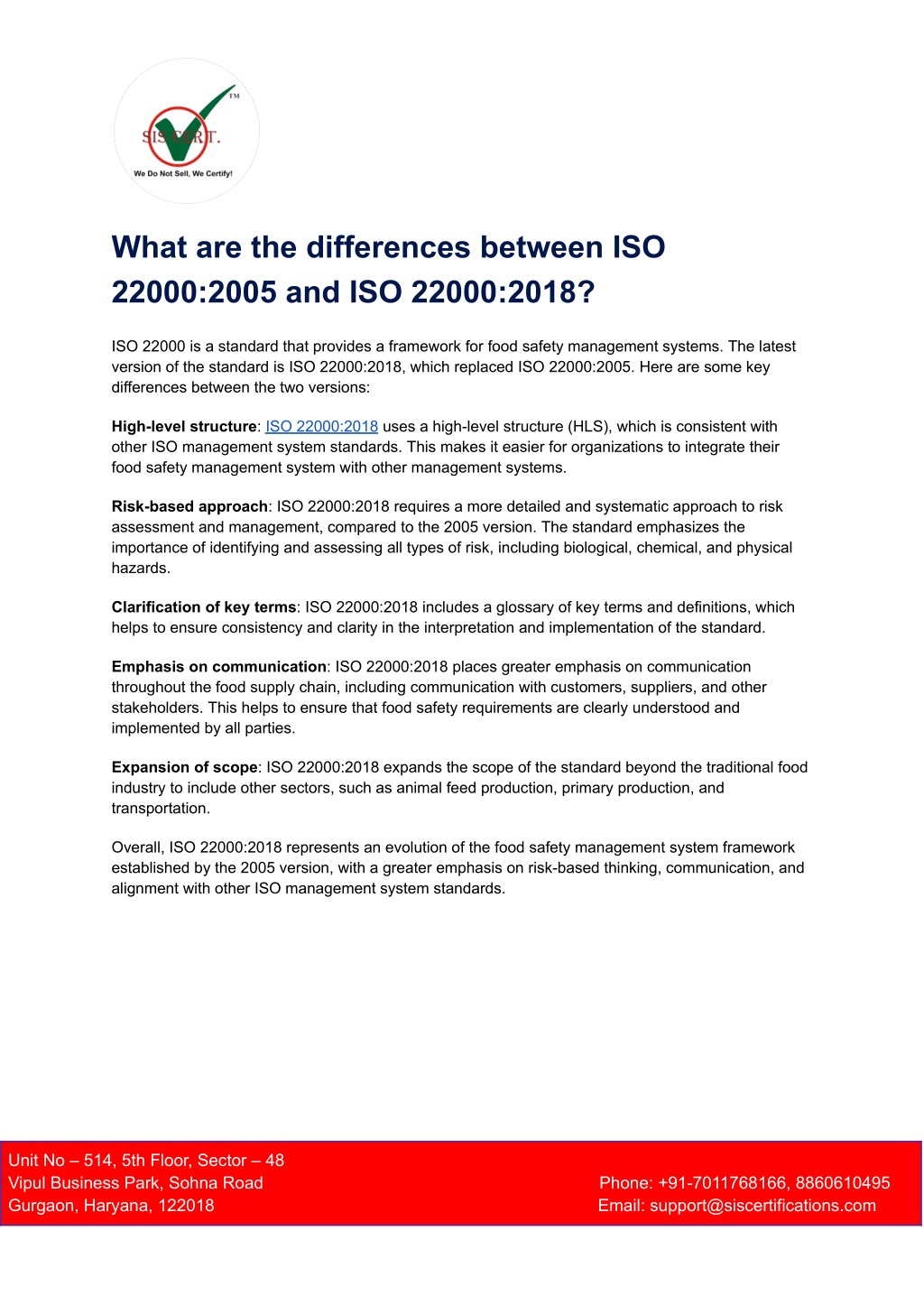 PPT - Differences between ISO 22000_2005 and ISO 22000_2018 PowerPoint ...