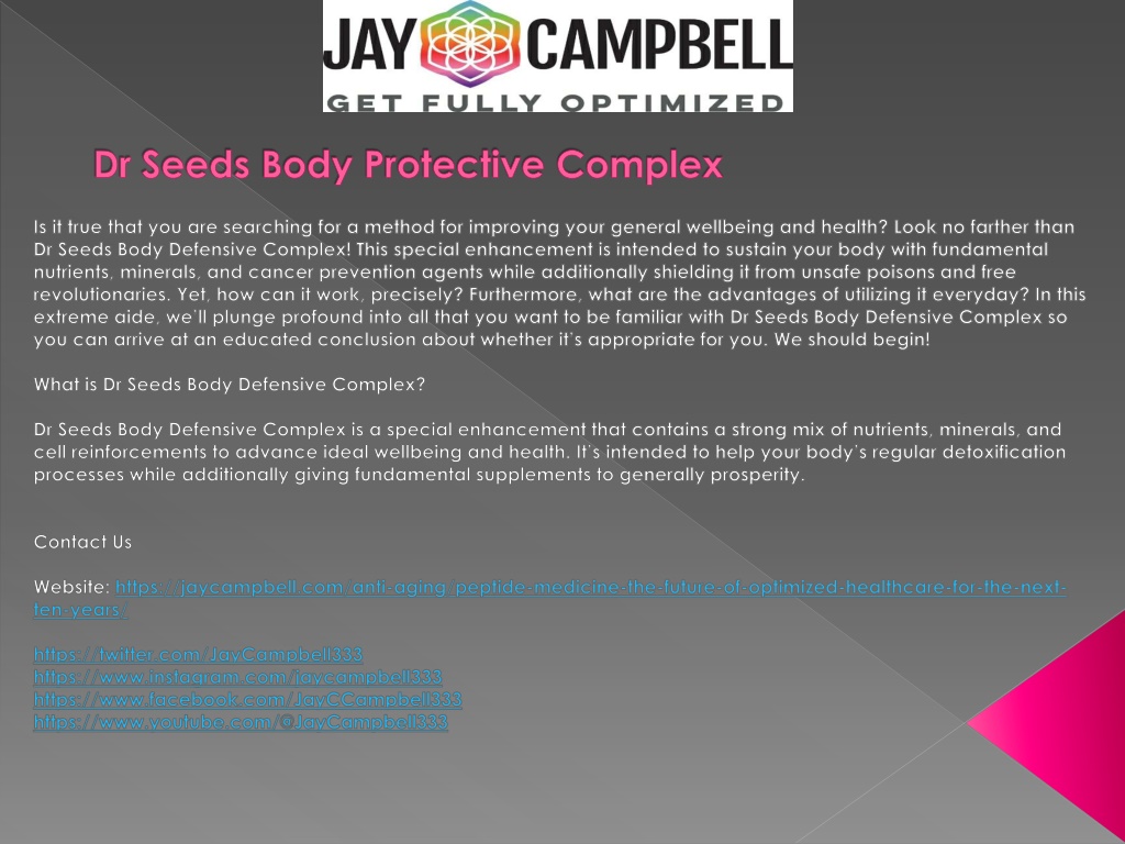 PPT - Dr Seeds Body Protective Complex PowerPoint Presentation, free ...