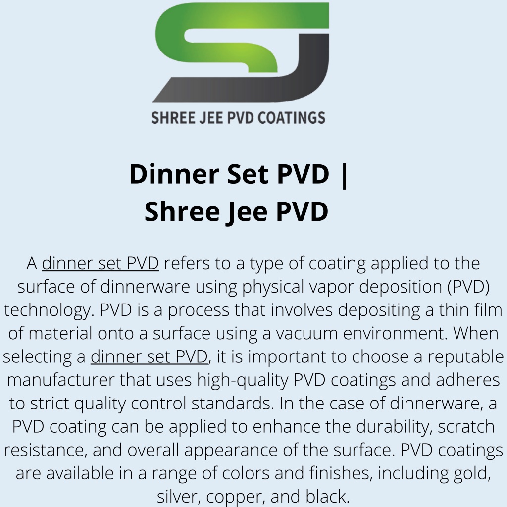 PPT - Dinner Set PVD Shree Jee PVD PowerPoint Presentation, free ...
