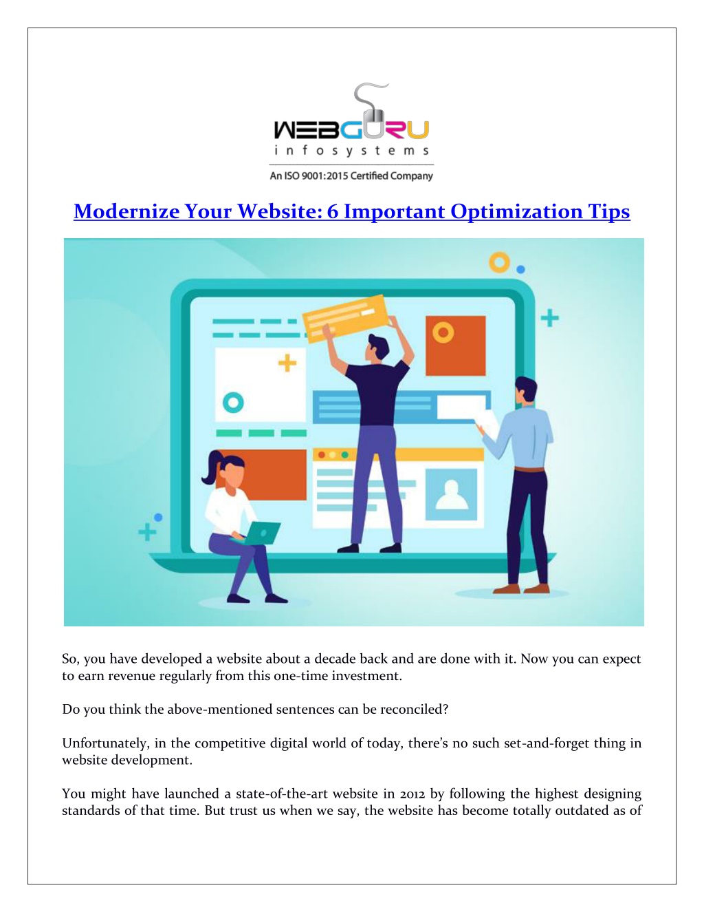 PPT - Modernize Your Website: 6 Important Optimization Tips PowerPoint ...